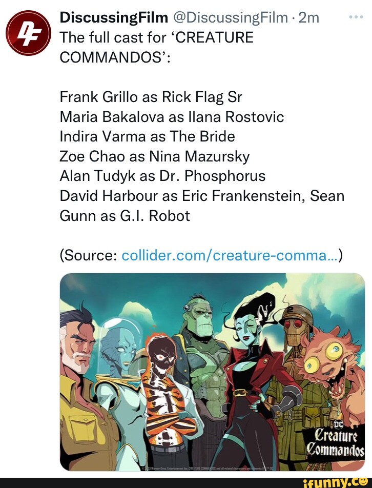 DiscussingFilm @DiscussingFilm-2m The full cast for 'CREATURE COMMANDOS ...