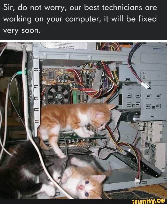 Sir, do not worry, our best technicians are working on your computer ...