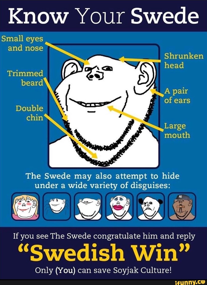 Know Your Swede Small eyes and nose Shrunken head Trimmed beard A pair ...