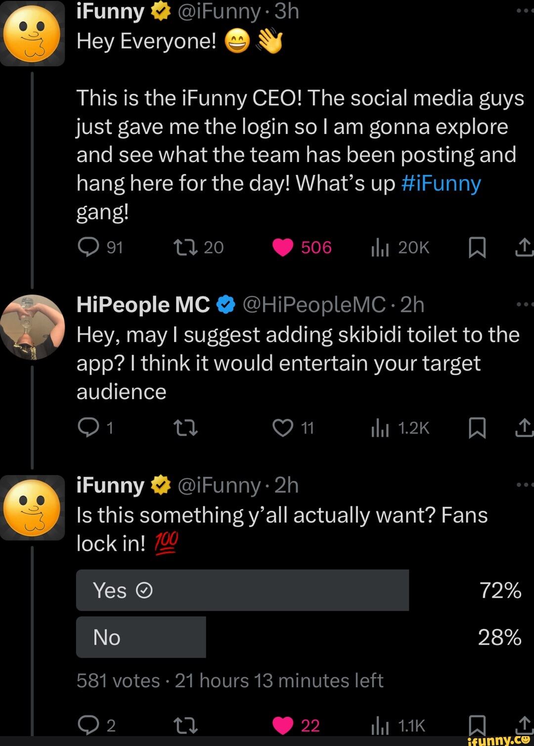 IFunny @iFunny: Hey Everyone! This is the iFunny CEO! The social media ...