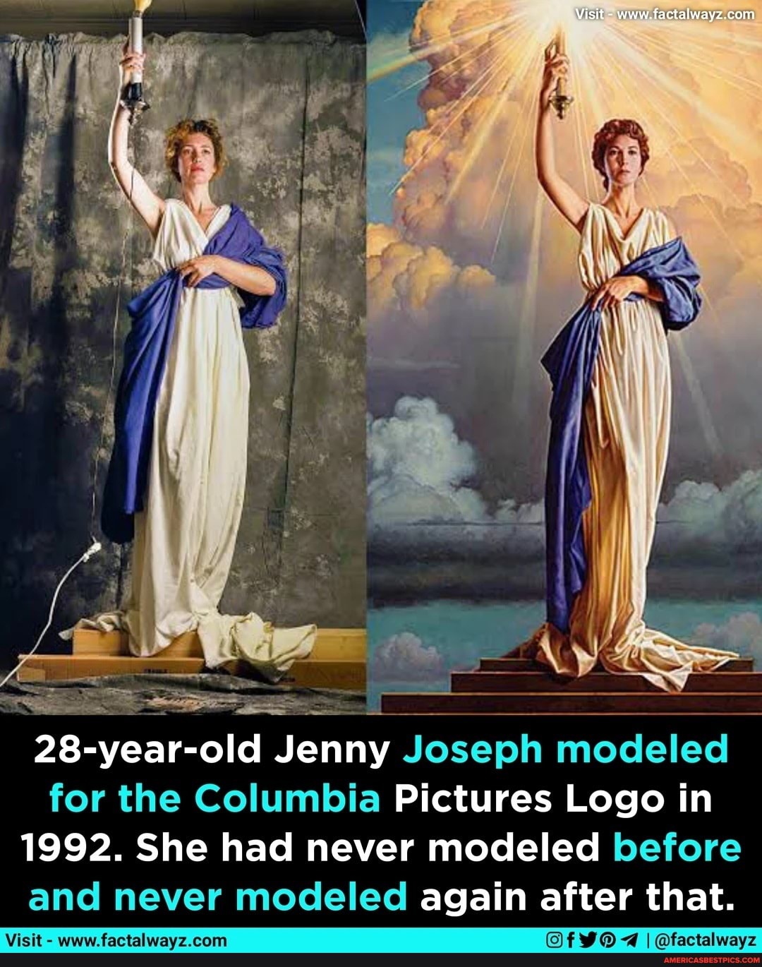 Visit 28-year-old Jenny Joseph modeled for the Columbia Pictures Logo ...