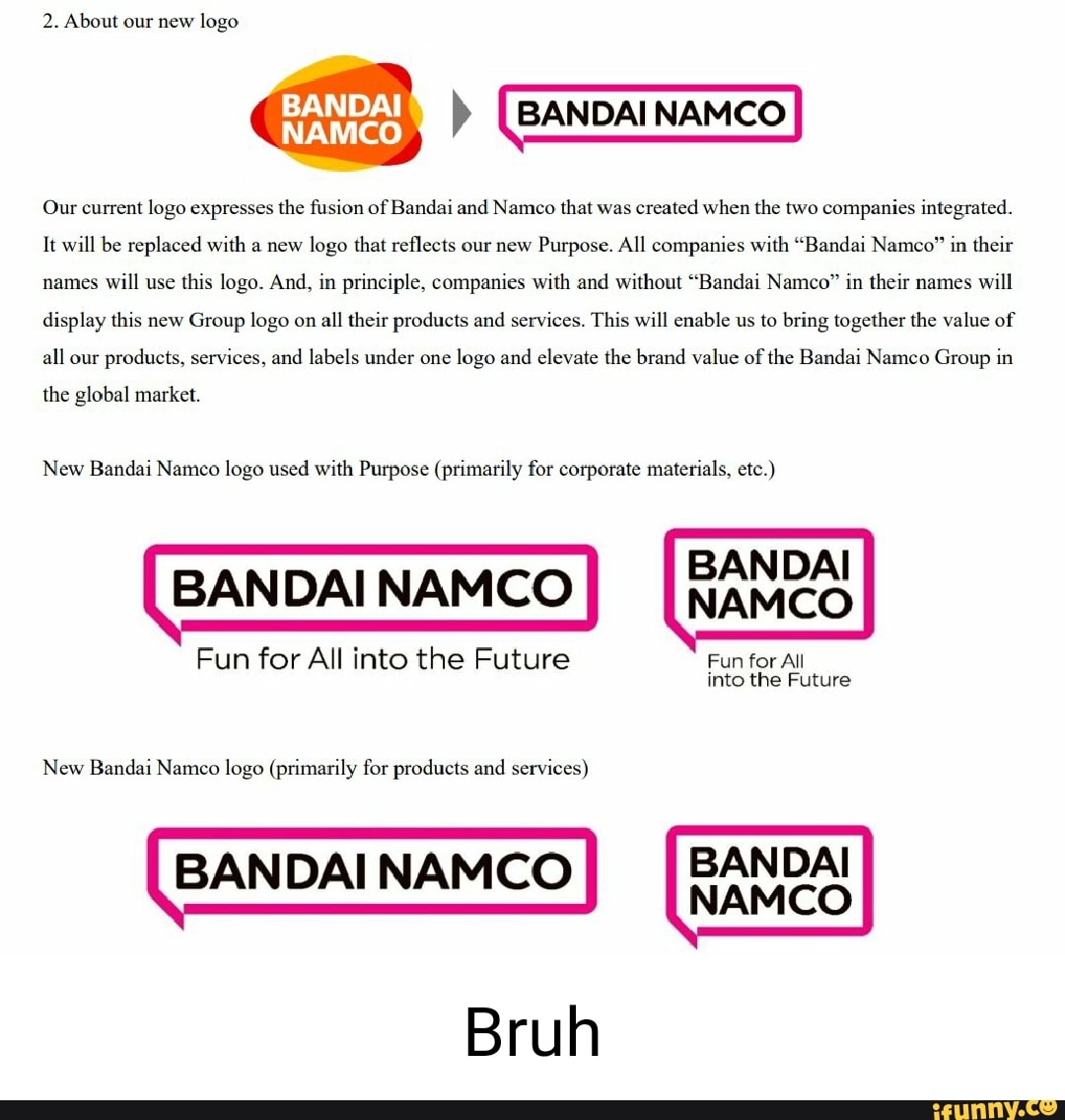 2. About our new logo BANDAI NAMCO [BANDAINAMCO Our current logo ...