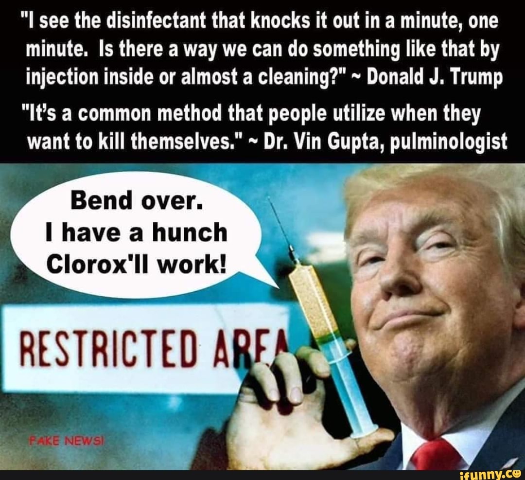 "I see the disinfectant that knocks it out in a minute, one minute, Is ...
