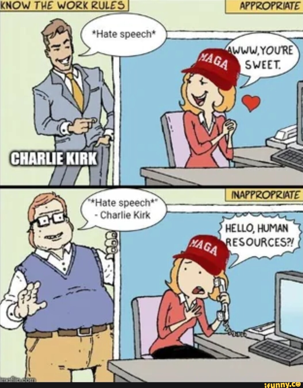KNOW THE WORK RULES I *Hate CHARLIE KIRK I "*Hate speech** ~ Charlie ...