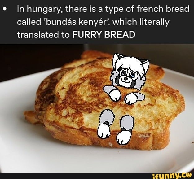 E in hungary, there is a type of french bread called 'bundas kenyer ...