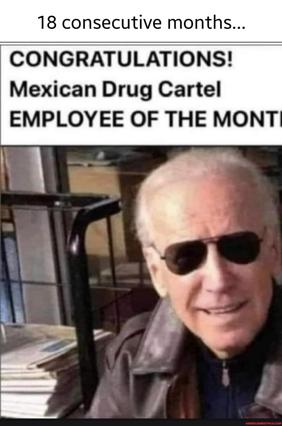 18 consecutive months... CONGRATULATIONS! Mexican Drug Cartel EMPLOYEE ...