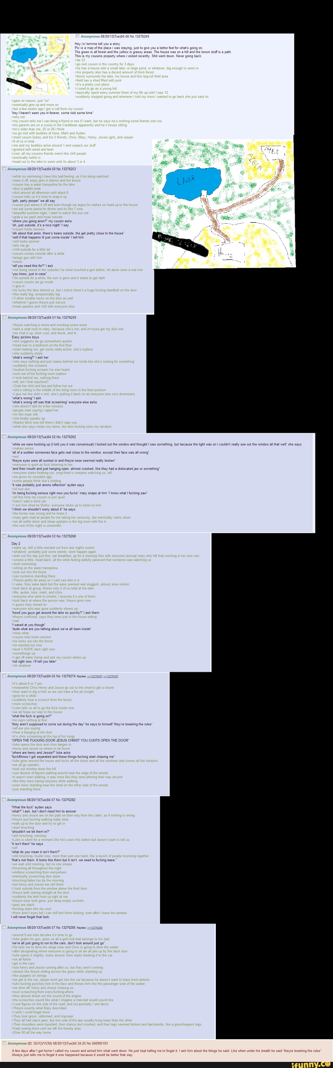 Cousin's house in the woods - Anonymous Hey /x/ lemmie tell you a story ...