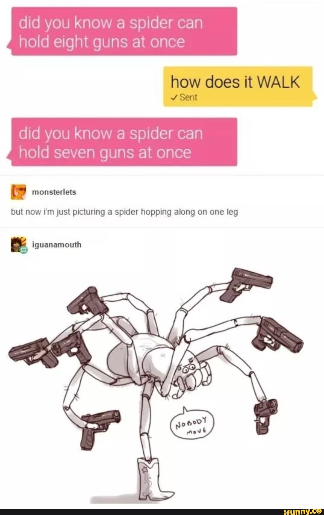 Did you know a spider can hold eight guns at once how does it WALK Sent ...