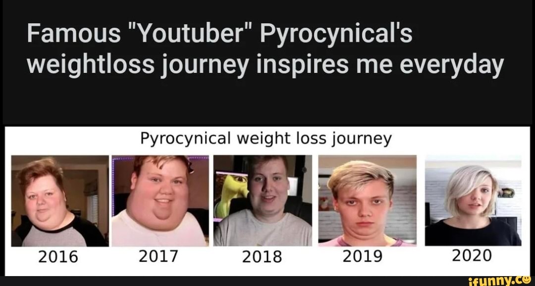 Famous "Youtuber" Pyrocynical's weightloss journey inspires me everyday ...