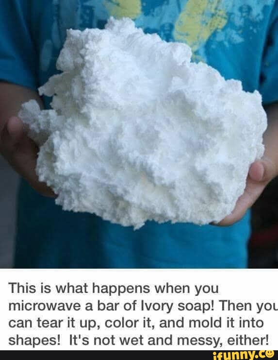 This is what happens when you microwave a bar of Ivory soap! Then you ...