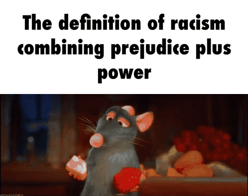 The definition of racism combining prejudice plus power - iFunny