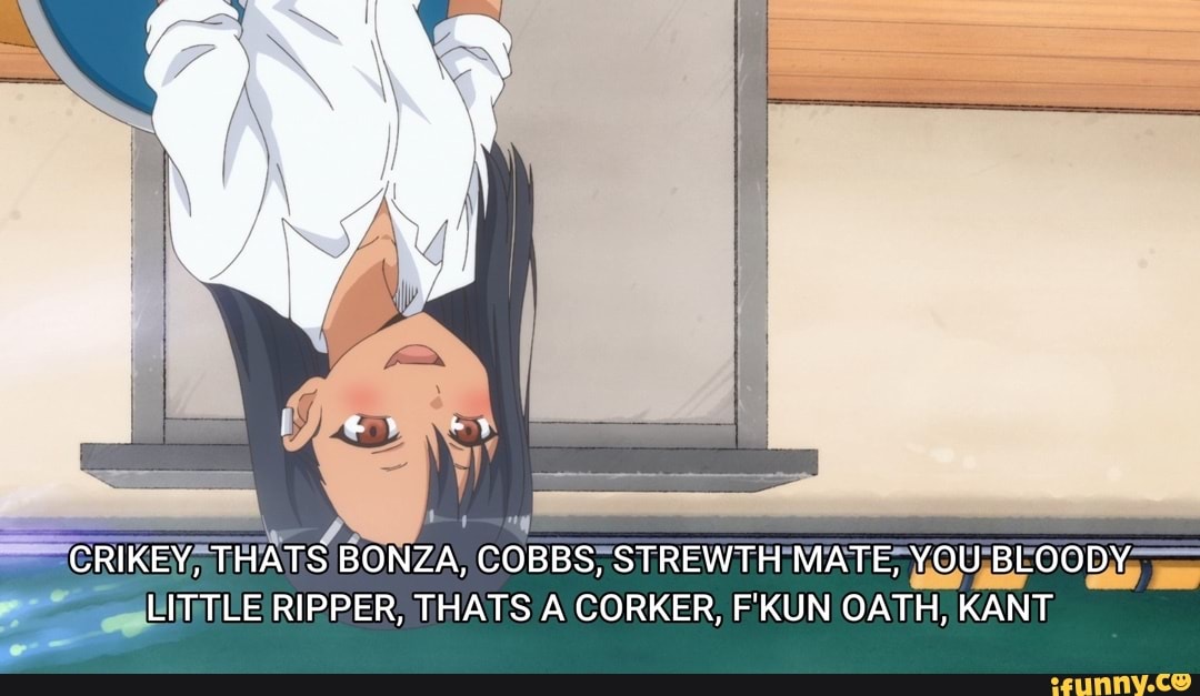 CRIKEY, THATS BONZA, COBBS, STREWTH MATE, YOU BLOODY LITTLE RIPPER ...