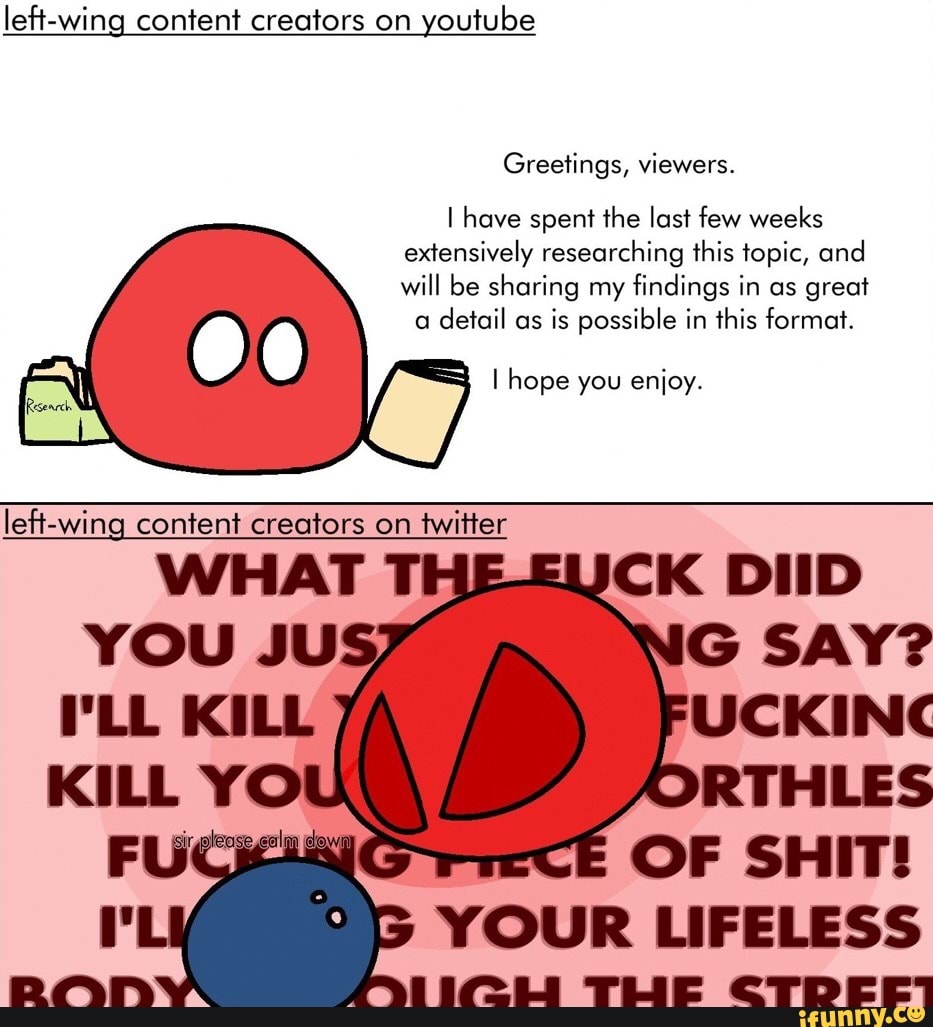 Left-wing content creators on youtube Greetings, viewers. I have spent ...