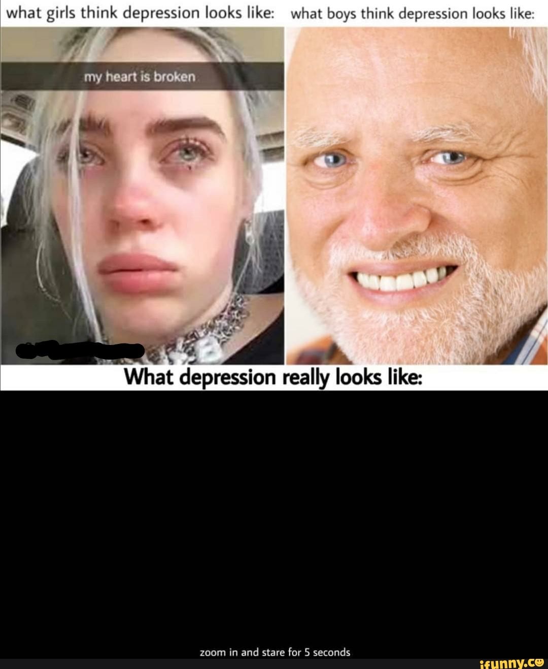 What girls think depression looks like: what boys think depression ...