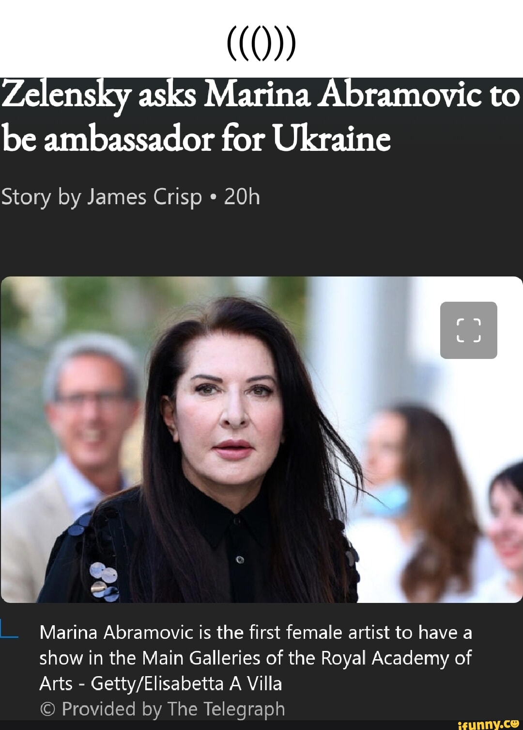 Zelensky asks Marina Abramovic to be ambassador for Ukraine Story by ...