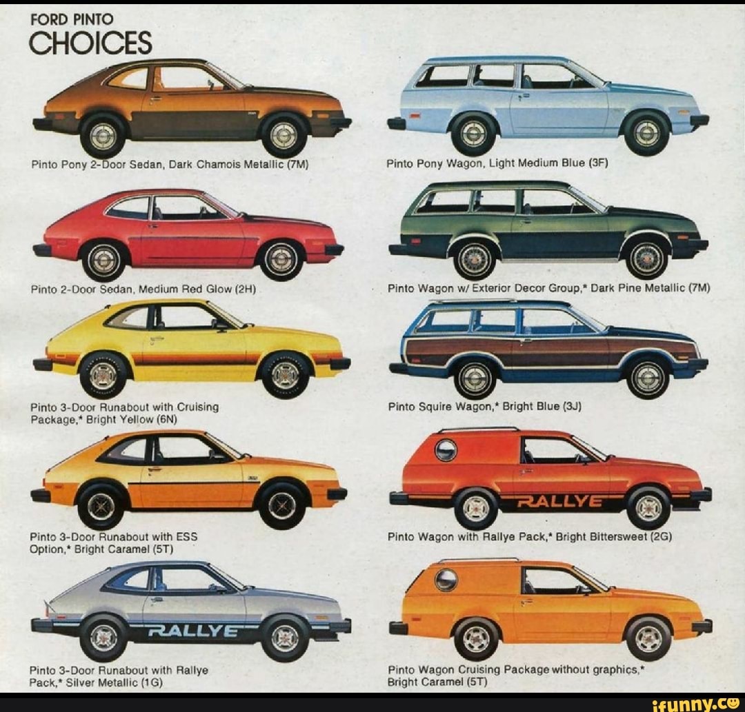 FORD PINTO CHOICES Pinto Pony 2-Door Sedan, Dark Chamois Metallic Pinto ...