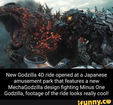 New Godzilla ride opened at a Japanese amusement park that features a ...