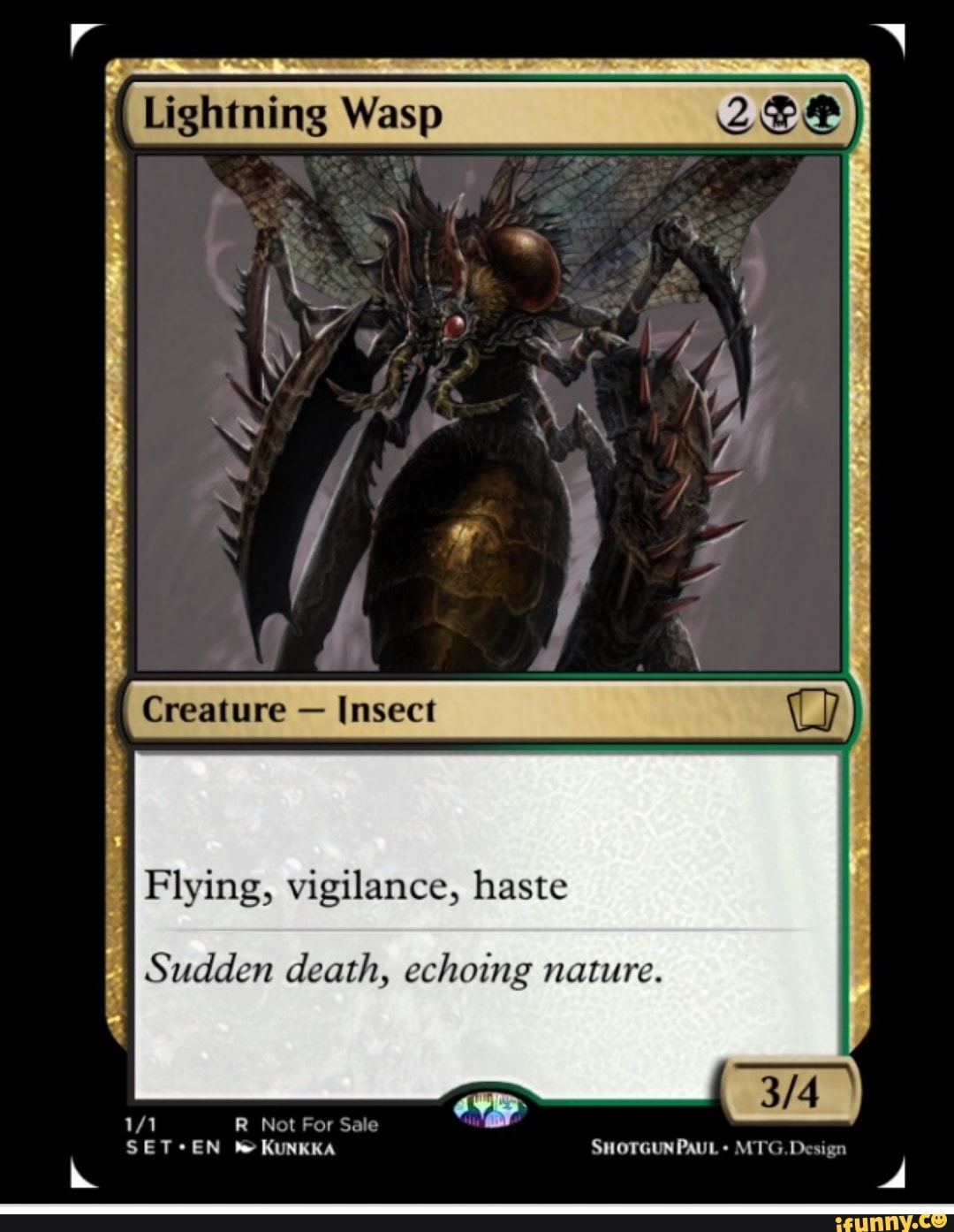 Lightning Wasp Creature Flying, vigilance, haste I Sudden death ...