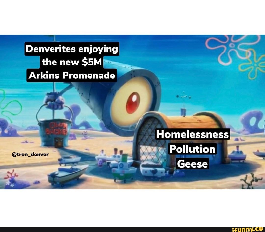 Denverites enjoying the new Arkins Promenade Homelessness Pollution ...