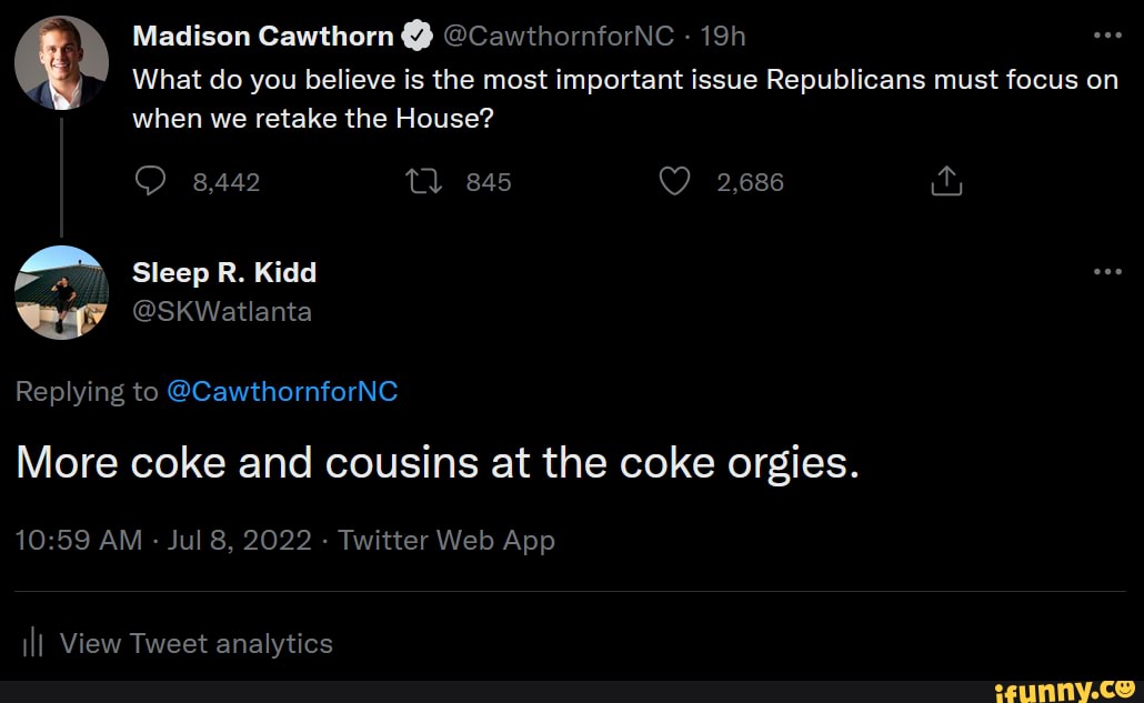 15 minutes are up. - Madison Cawthorn @ @CawthornforNC - What do you ...