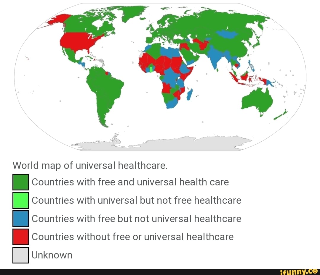 World map of universal healthcare. DI Countries with free and universal ...