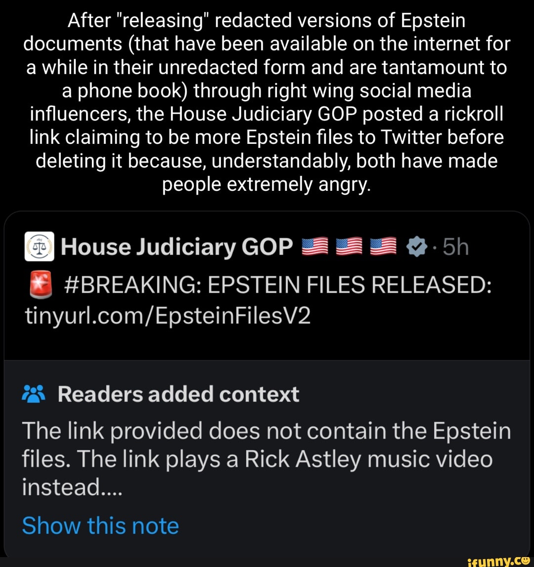 After "releasing" redacted versions of Epstein documents (that have ...