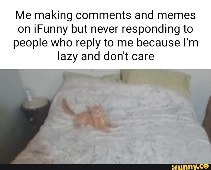 Me making comments and memes on iFunny but never responding to people ...