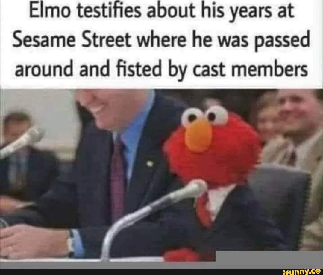 Elmo testifies about his years at Sesame Street where he was passed ...