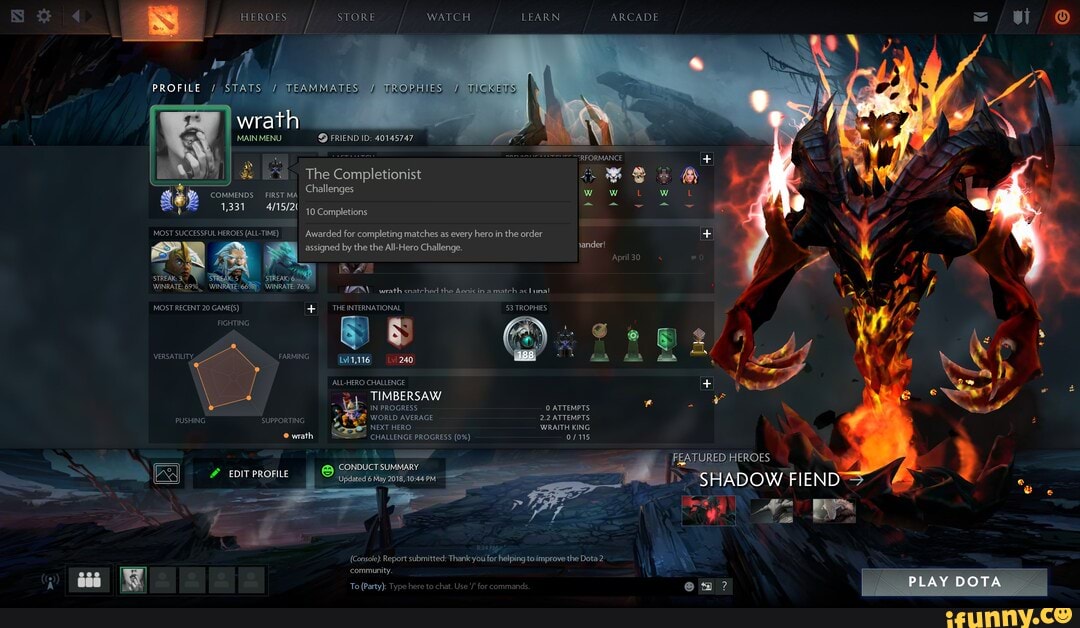 Dota 2 Menu