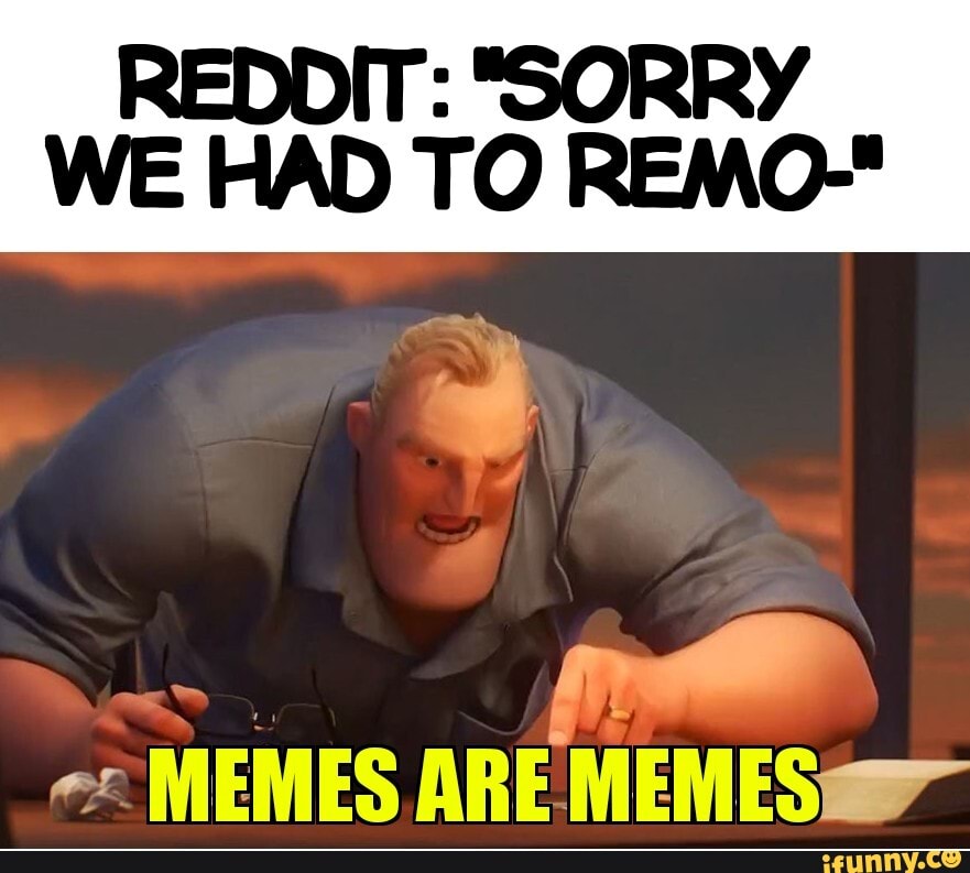 REDDIT: "SORRY WE HAD TO REMO-" er MEMES ARE MEMES - iFunny