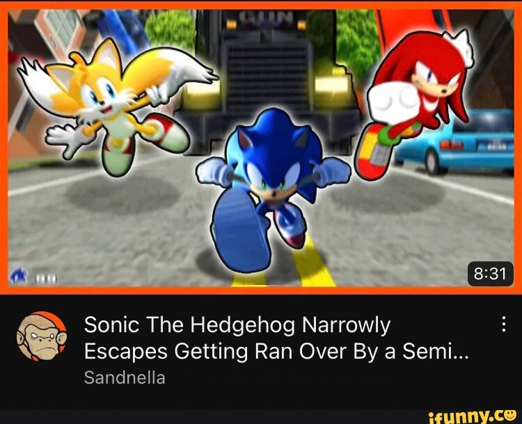 Sonic The Hedgehog Narrowly Escapes Getting Ran Over By a Semi ...