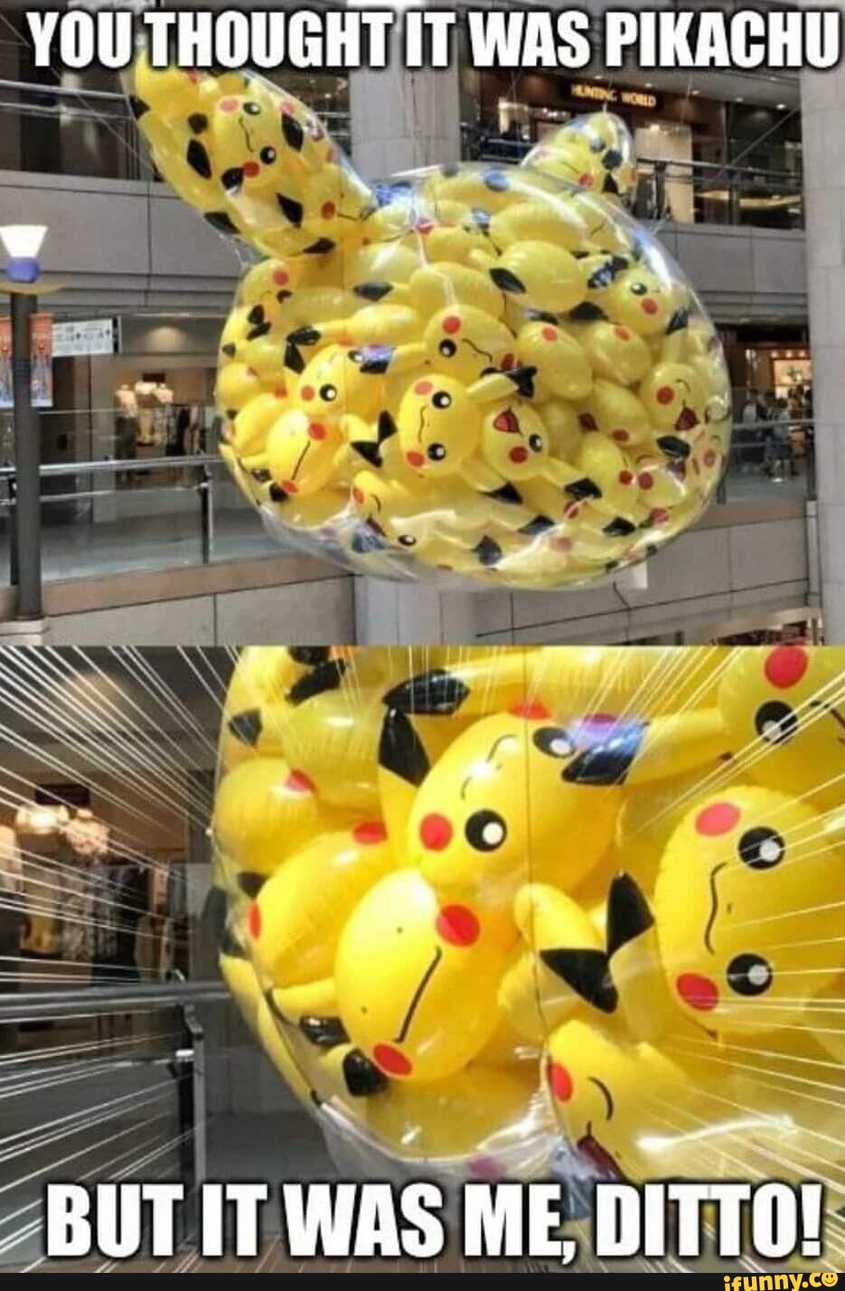 YOU THOUGHT IT WAS PIKACHU w \ BUT IT WAS ME, DITTO! - iFunny