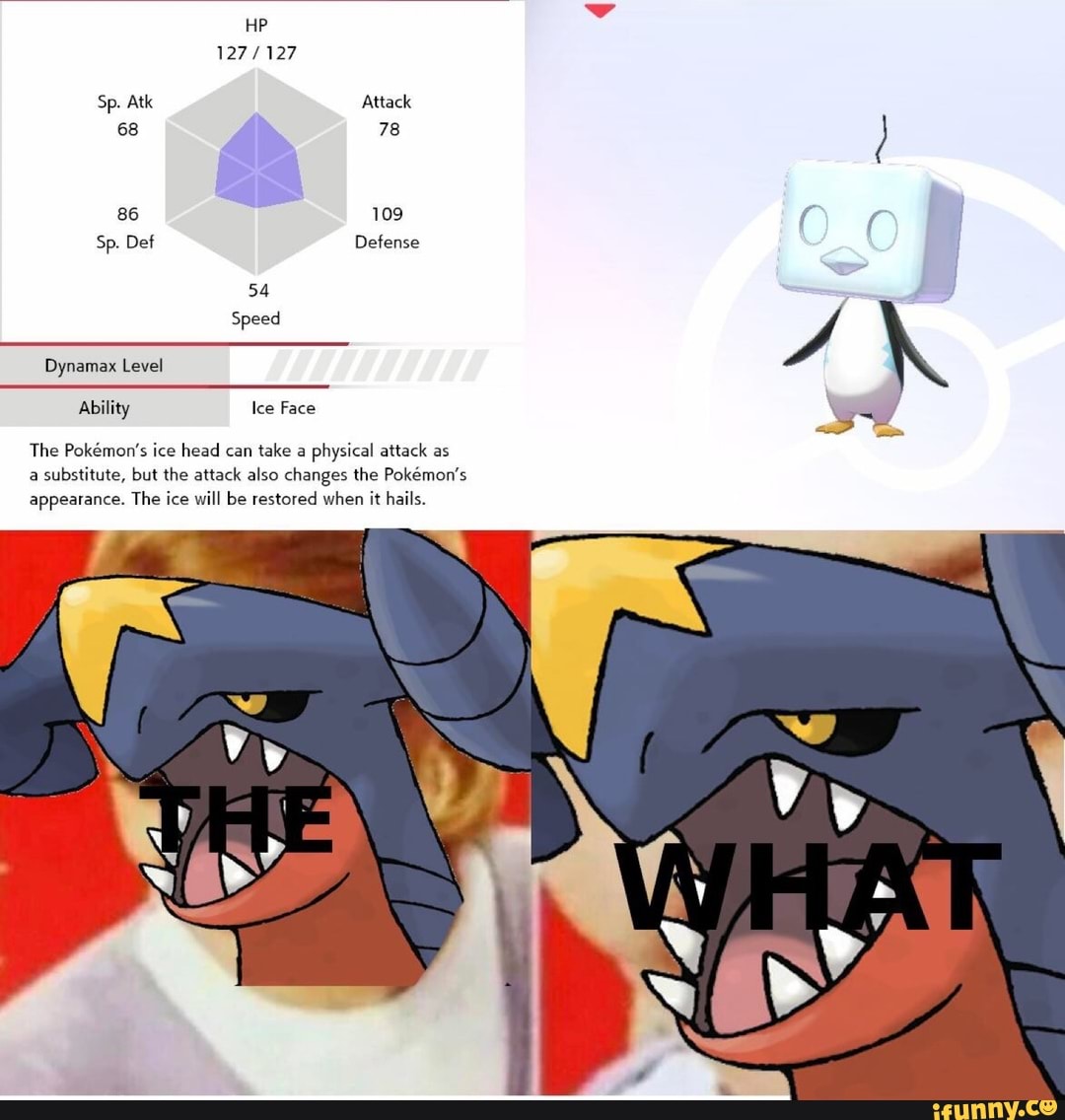 Ability Ice Face 5 The Pokémon’s ice head can take a physical attack as ...