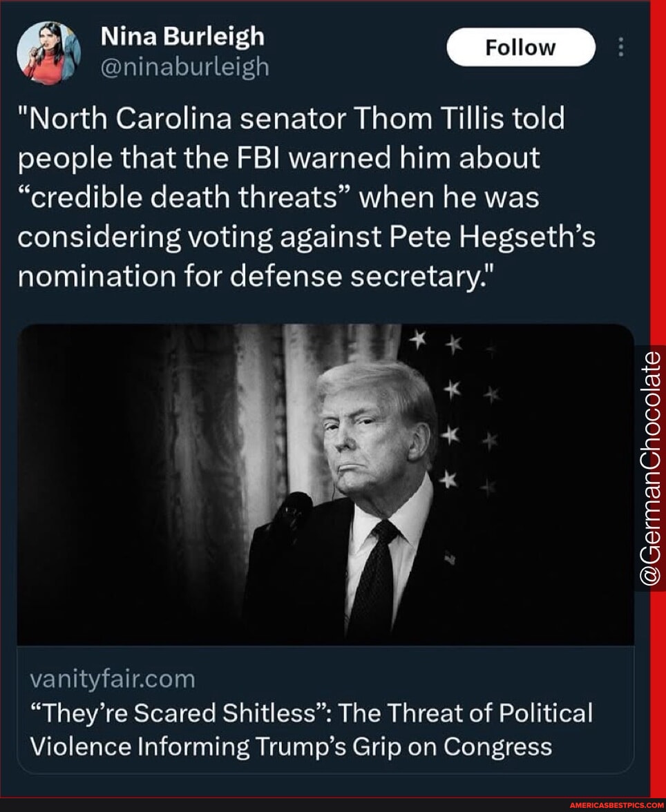 Nina Burleigh @ninaburleigh "North Carolina senator Thom Tillis told ...