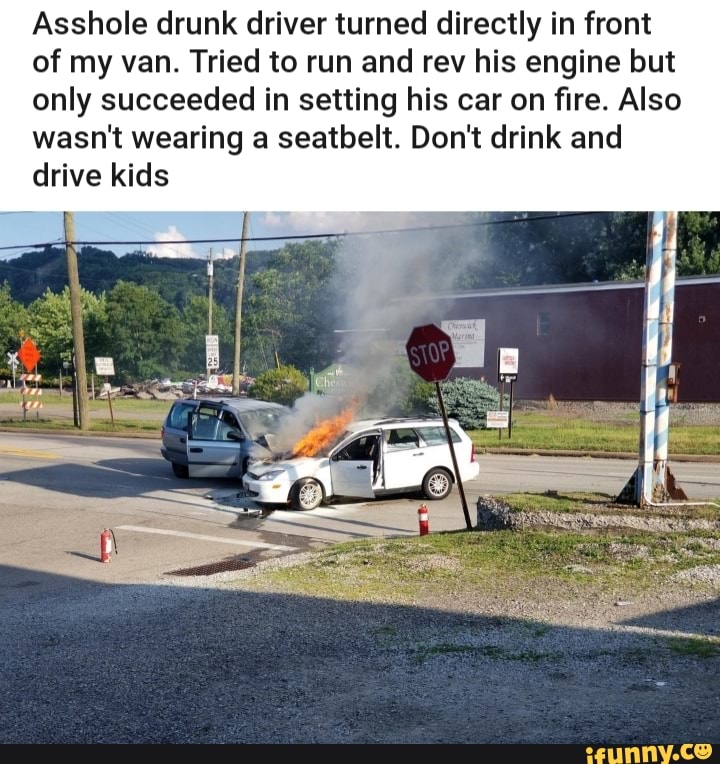 Asshole Drunk Driver Turned Directly In Front Of My Van Tried To Run