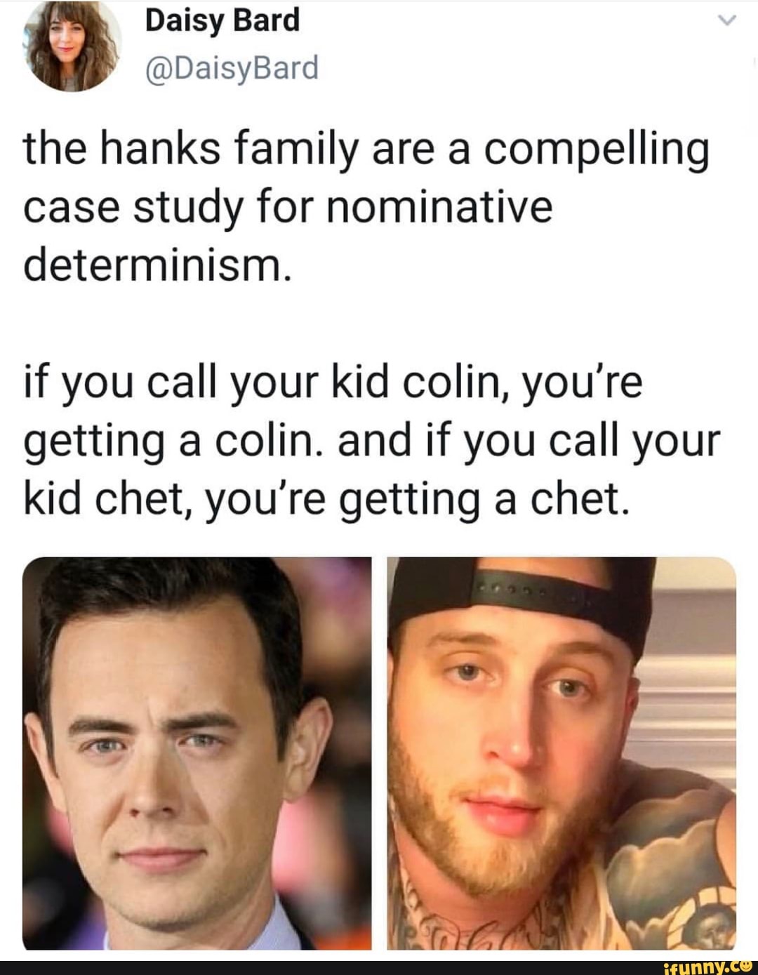 The hanks family are a compelling case study for nominative determinism ...