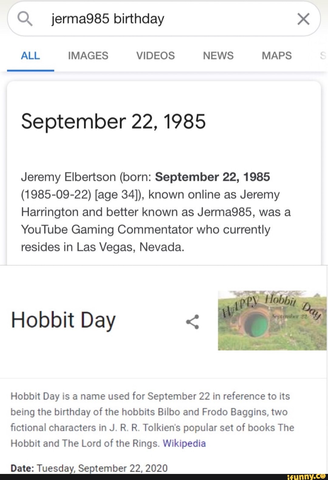 Q jerma985 birthday ALL IMAGES VIDEOS NEWS MAPS September 22, 1985 ...