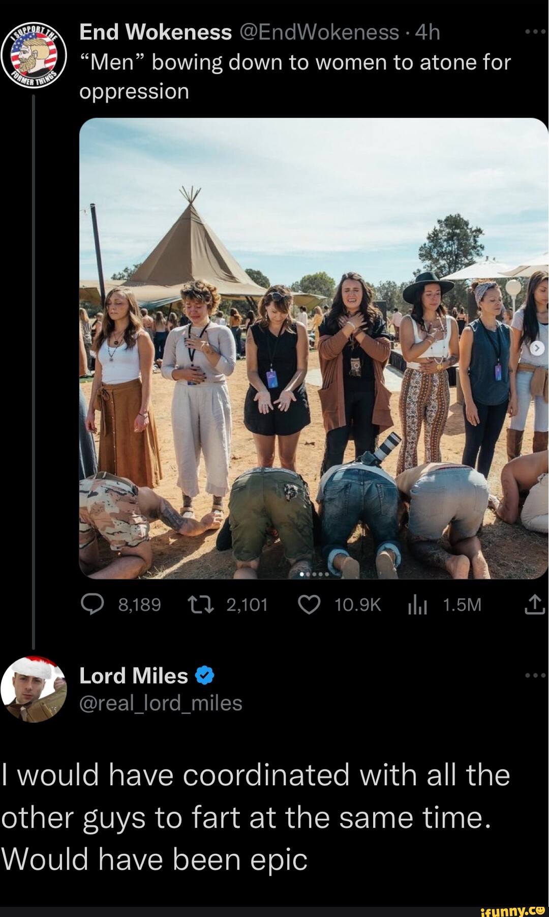 End Wokeness EndWokeness "Men" bowing down to women to atone for ...