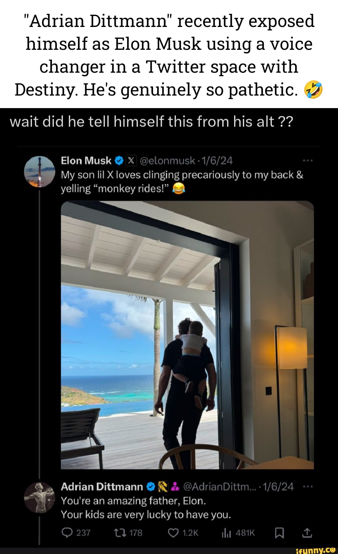 "Adrian Dittmann" recently exposed himself as Elon Musk using a voice ...