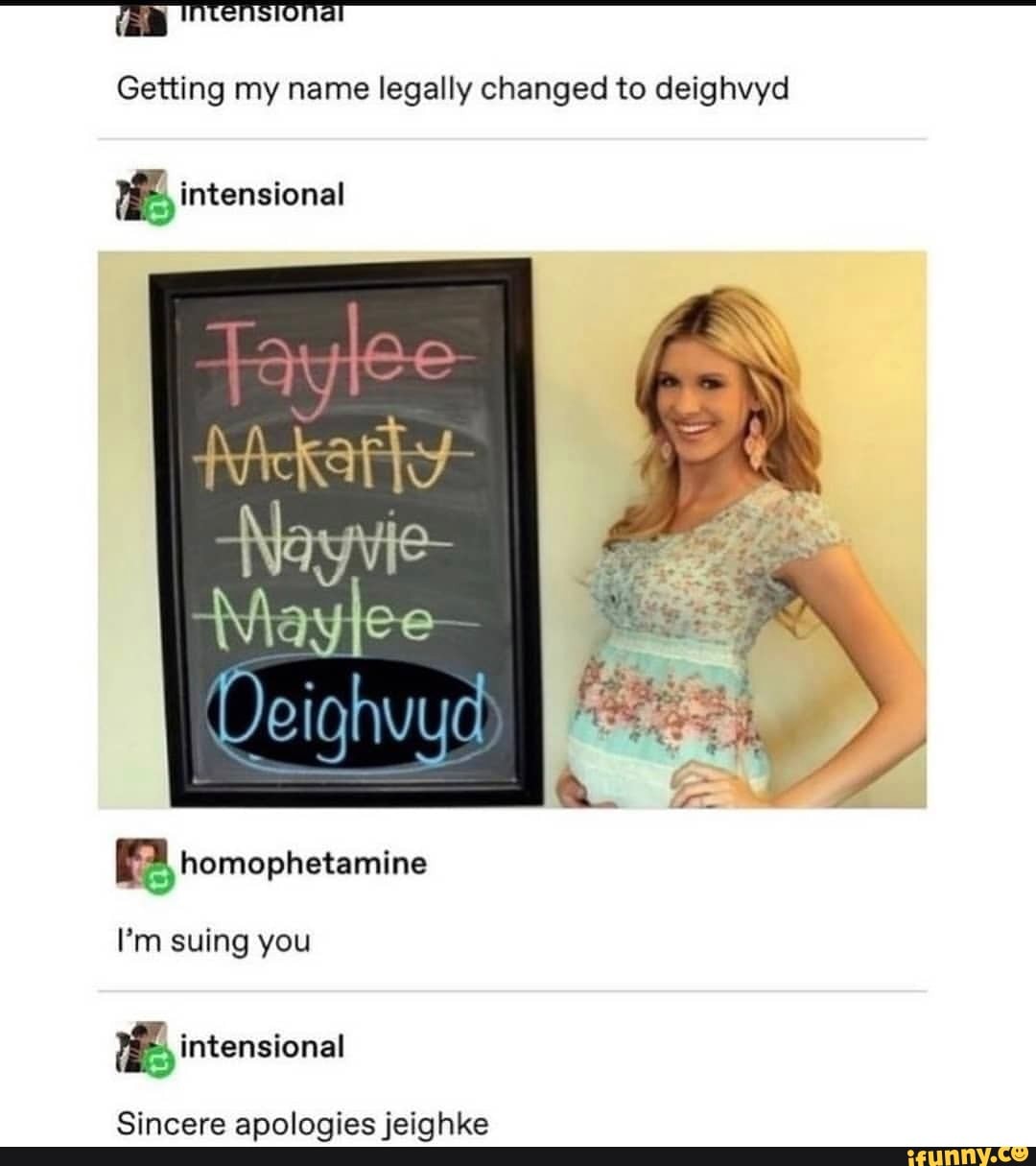 Getting my name legally changed to deighvyd intensional iS fie Maylee ...