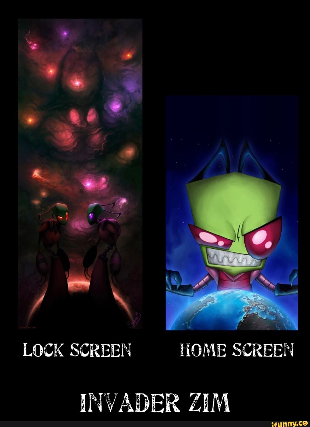 LOCK SCREEN HOME SCREEN INVADER ZIM - iFunny