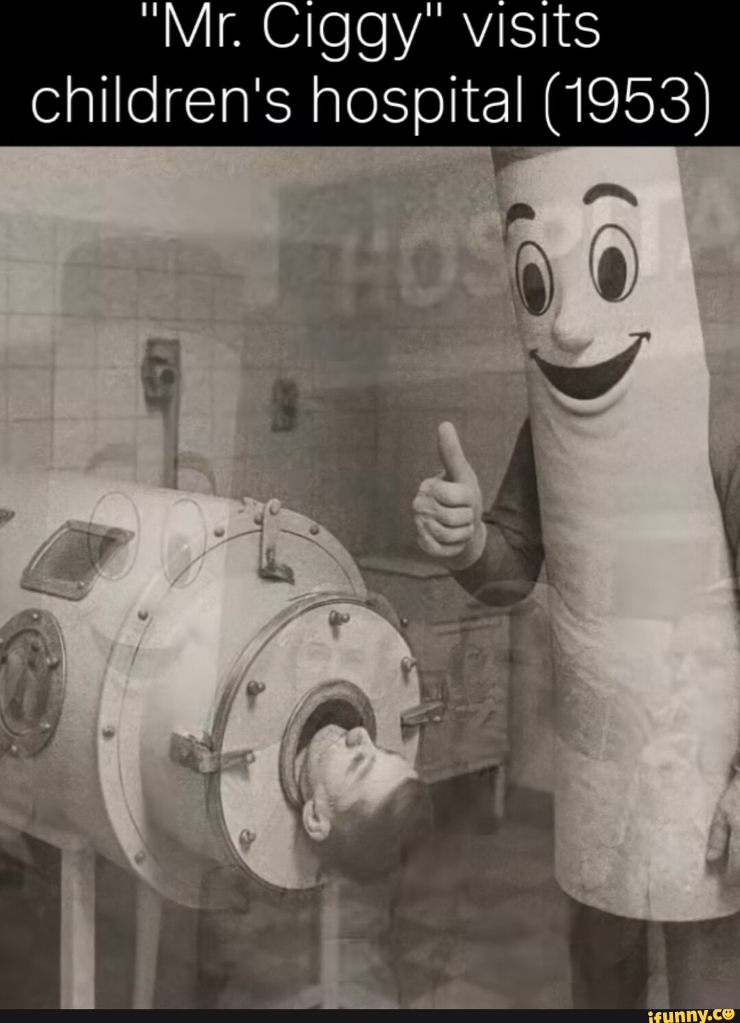 Mr Ciggy" visits children's hospital (1953) - iFunny