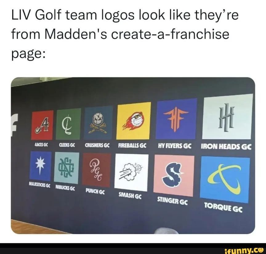 LIV Golf team logos look like they're from Madden's create-a-franchise ...