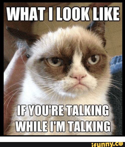 WHAT LOOK LIKE IF YOU'RE TALKING WHILE I'M TALKING - iFunny