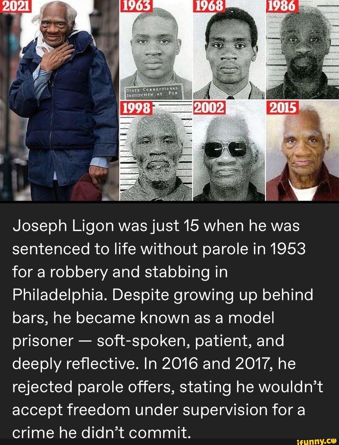Joseph Ligon was just 15 when he was sentenced to life without parole ...