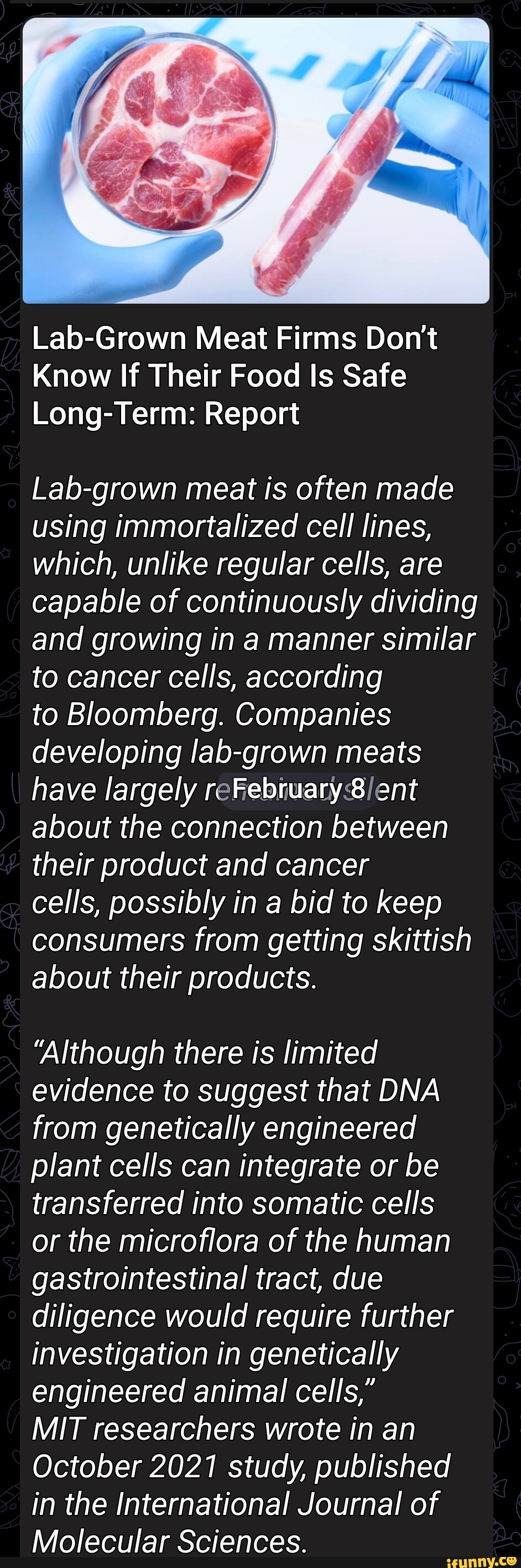 Lab-Grown Meat Firms Don't Know If Their Food Is Safe Long-Term: Report ...