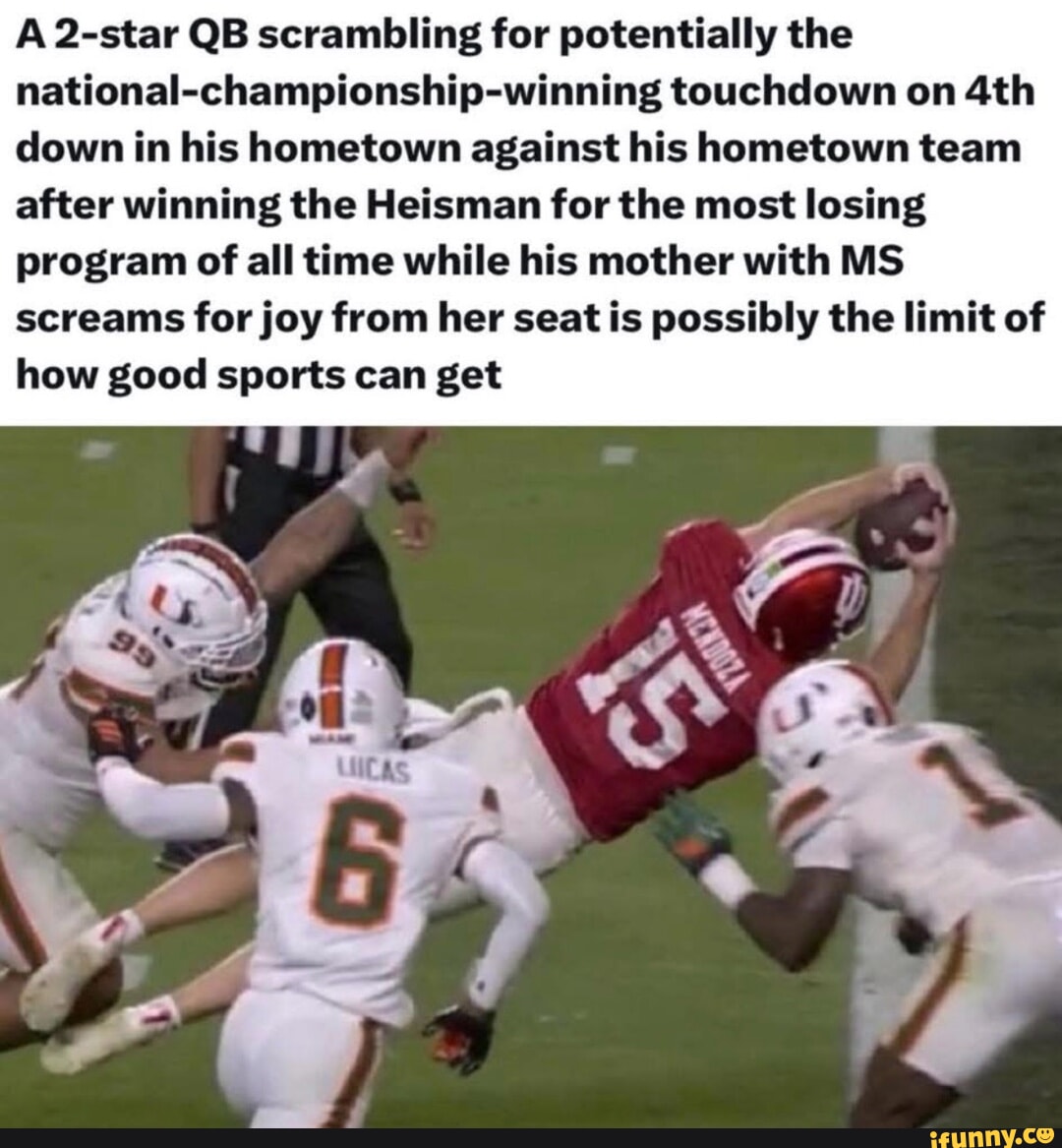 A 2-star QB scrambling for potentially the national-championship ...