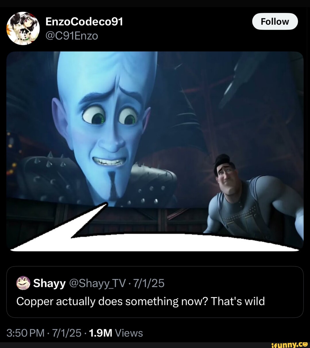 Fellow EnzoCodeco91 @C91Enzo Shayy @Shayy TV Copper actually does ...