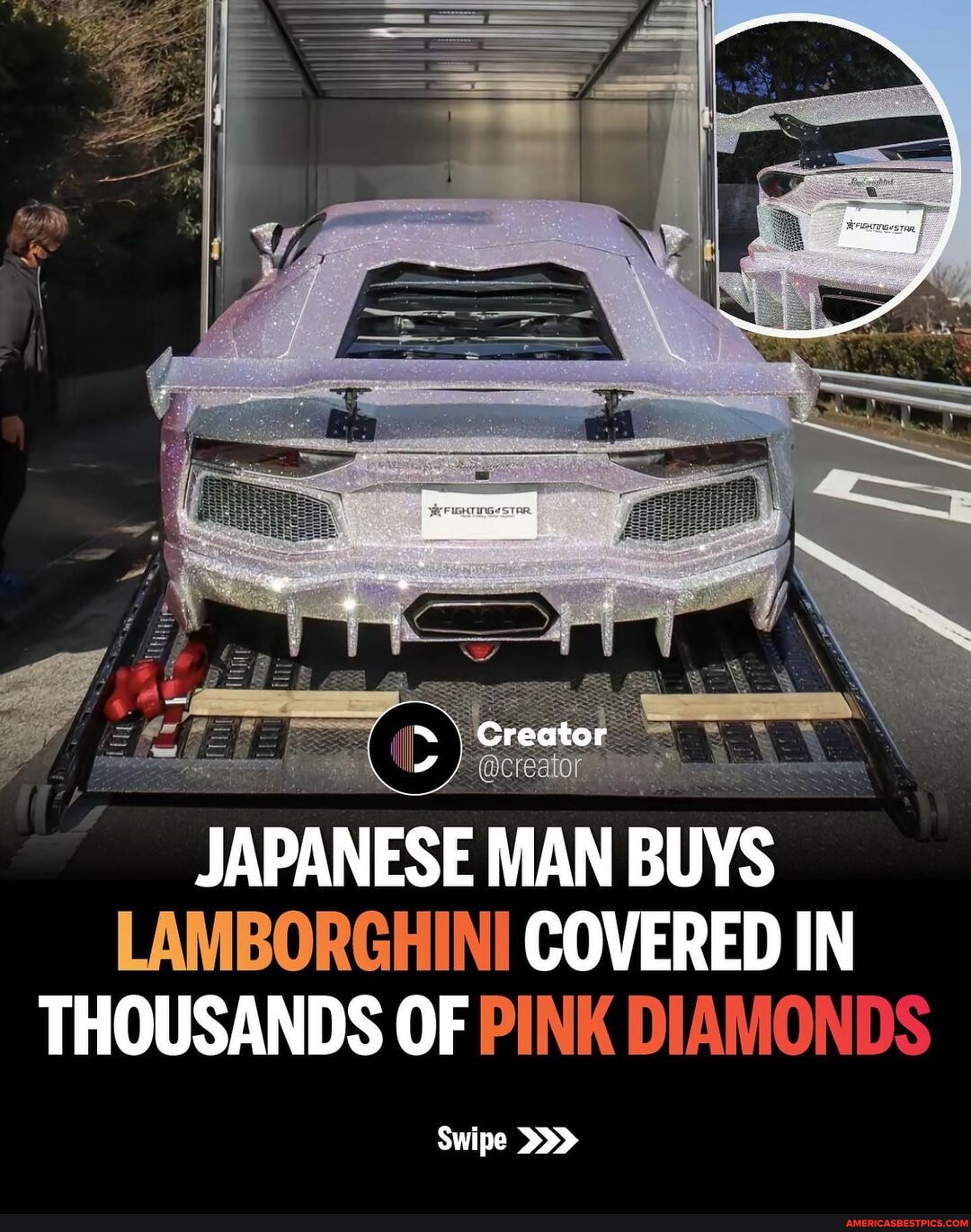 This Japanese man purchased a custom Lamborghini fully covered in pink ...