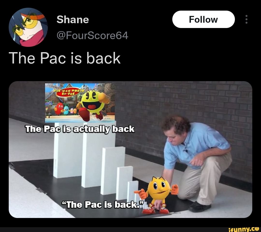 @FourScore64 The Pac is back The Pat is actually back "The Pac is - )